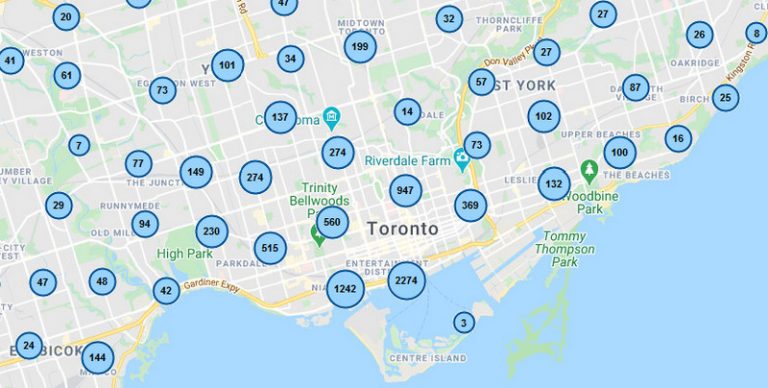 Toronto Short Term Rental Map - Harmari Short Term Rental Compliance